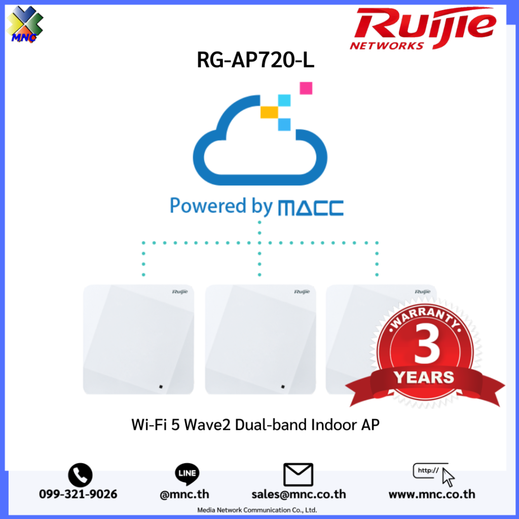 RG-AP720-L, Ruijie Wi-Fi 5 Wave2 Dual-band Indoor AP » MNC Co., Ltd.