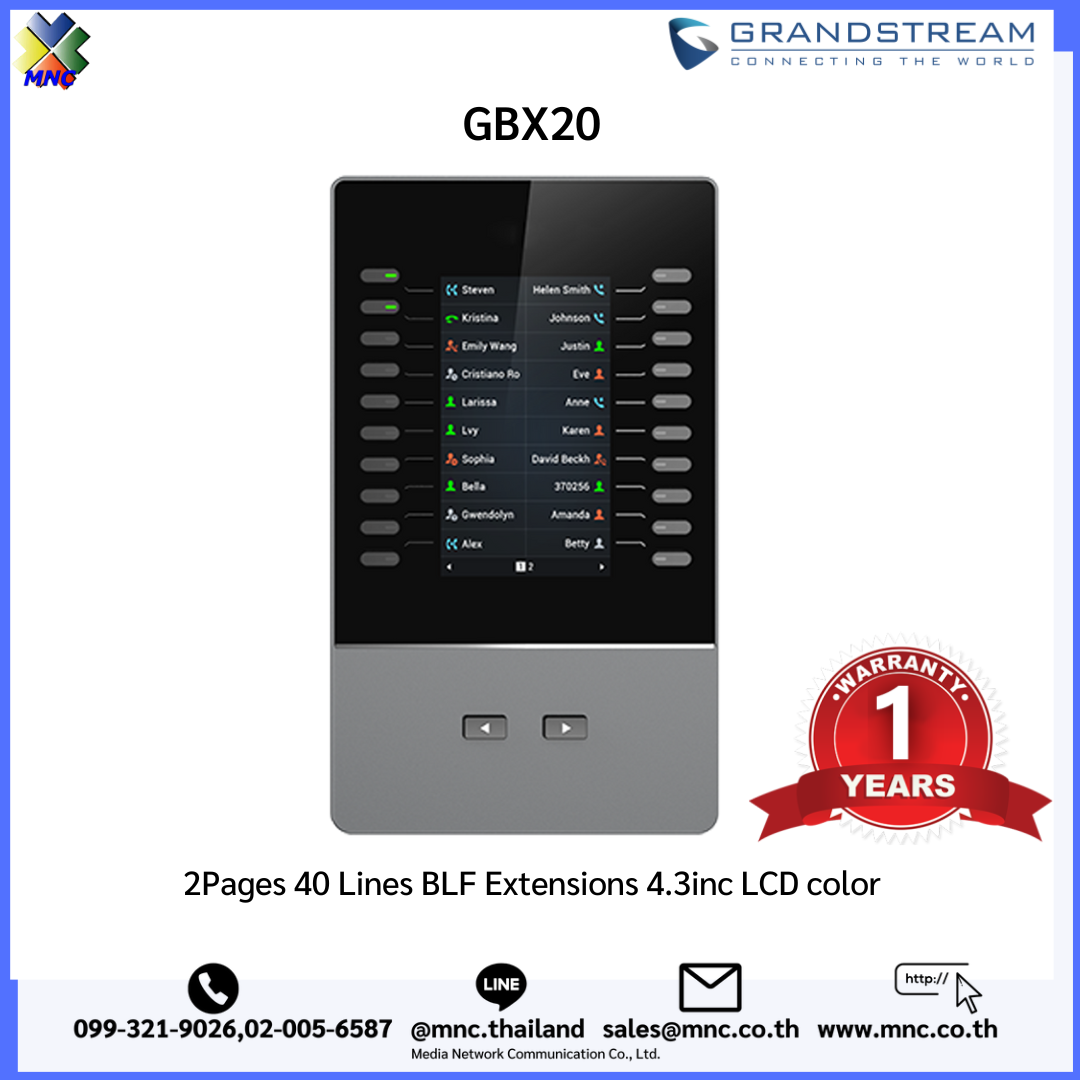 GBX20, 2Pages 40 Lines BLF Extensions 4.3inc LCD color » MNC Co., Ltd.