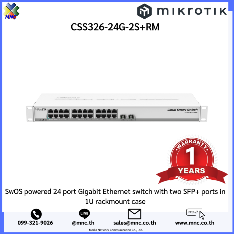 CSS326-24G-2S+RM, Mikrotik SwOS powered 24 port Gigabit Ethernet switch ...