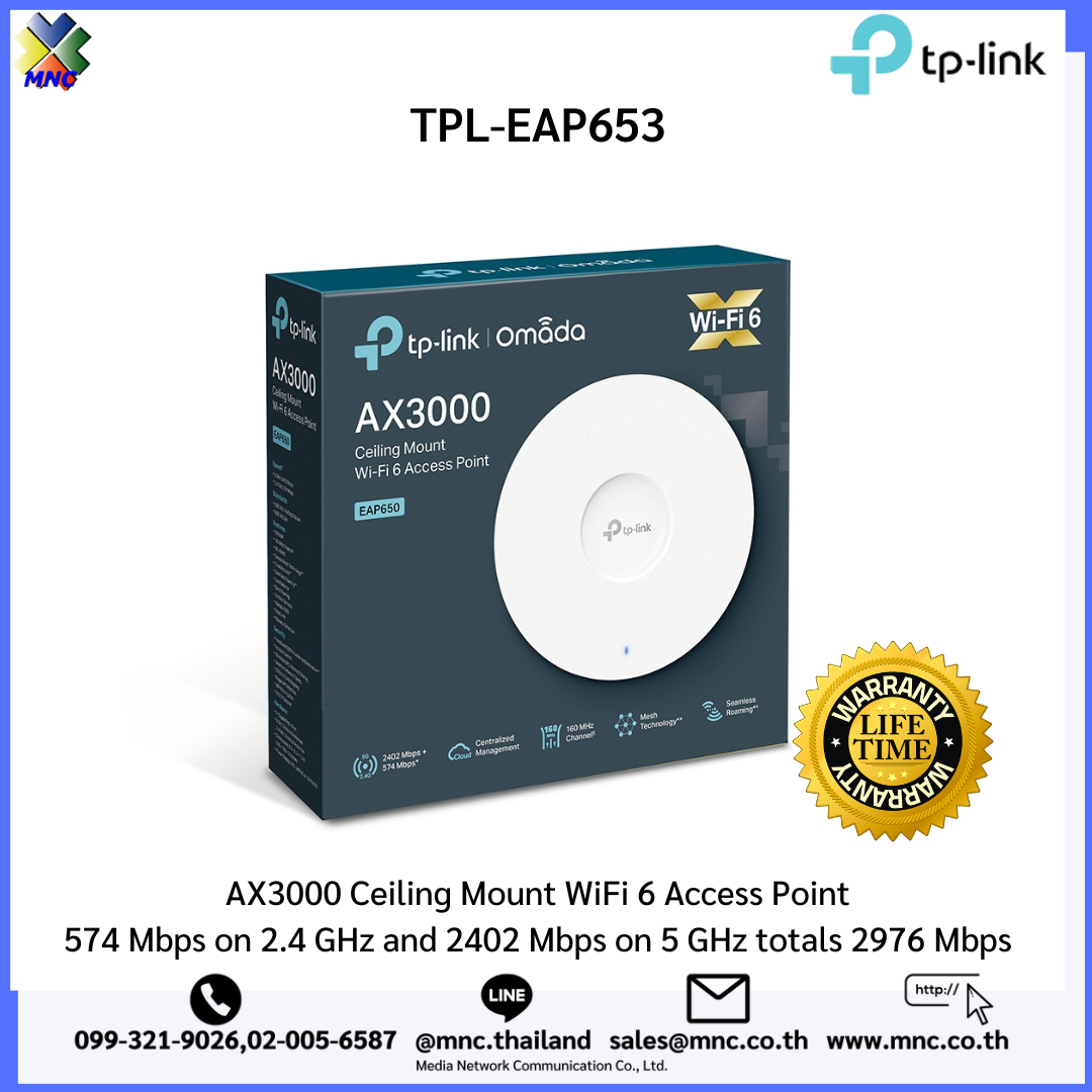EAP653, TP-LINK AX3000 Ceiling Mount WiFi 6 Access Point » MNC Co., Ltd.