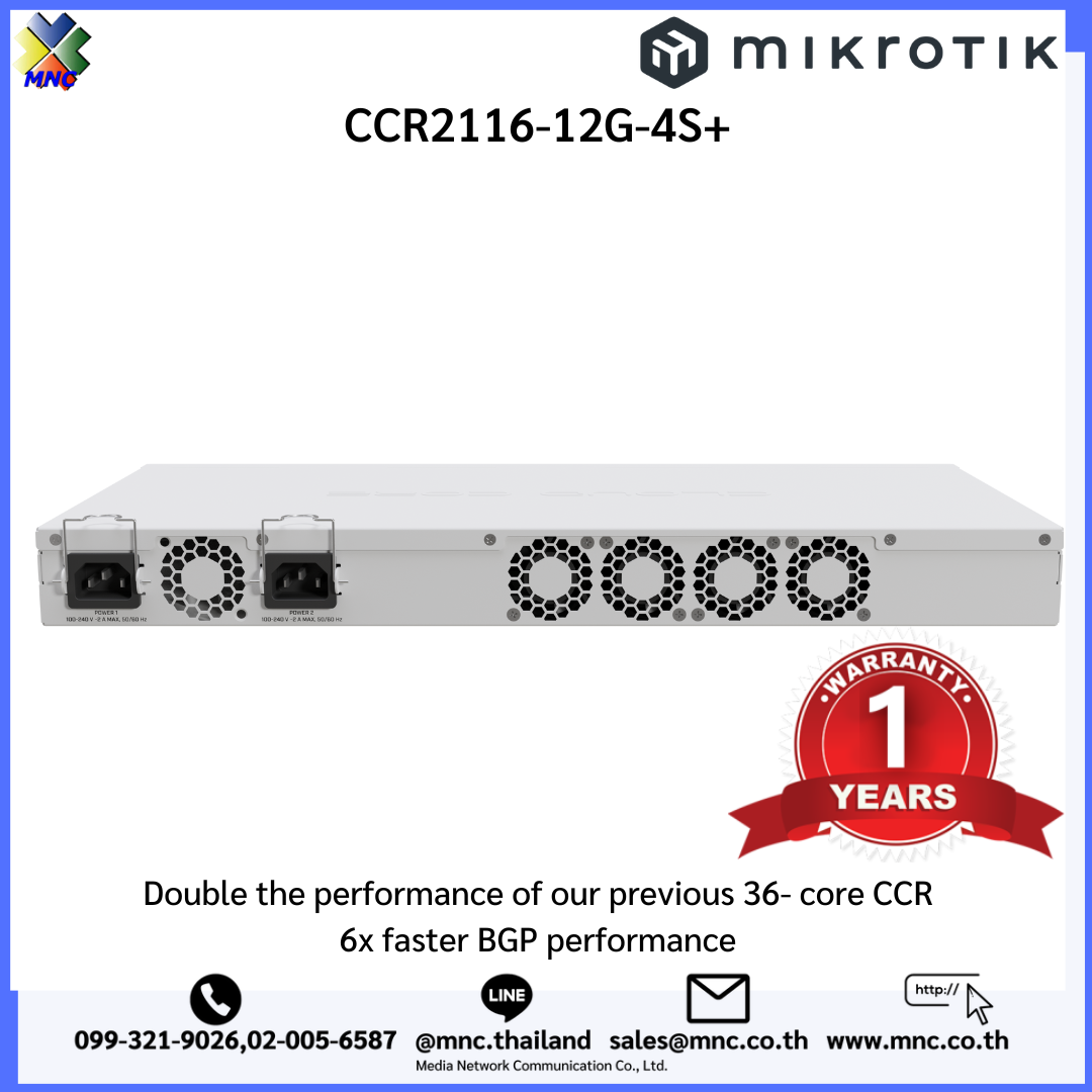 CCR2116-12G-4S+, 10G networking, Dual power, supports Layer 3 Hardware ...