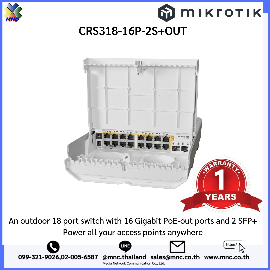CRS318-16P-2S+OUT, Mikrotik netPower 16P » MNC Co., Ltd.