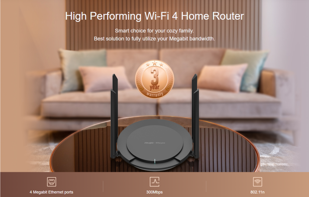 RG-EW300 PRO, Reyee Indoor Home WiFi 300M 11N Smart Router » MNC Co., Ltd.