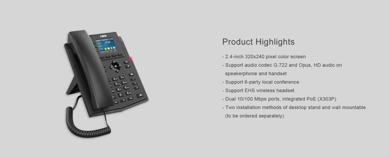 X303 Series, Fanvil Enterprise IP Phone จอสี 2.4" » MNC Co., Ltd.