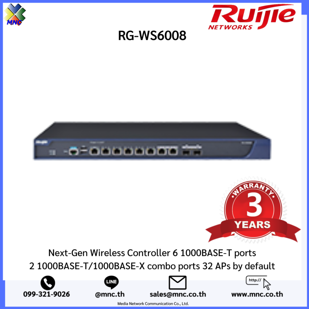 RG-WS6008, Ruijie Wireless Access Controller (AC) » MNC Co., Ltd.
